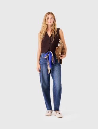 Maje Jean Carotte Avec Twilly - Bleu - Taille 34 - Maje