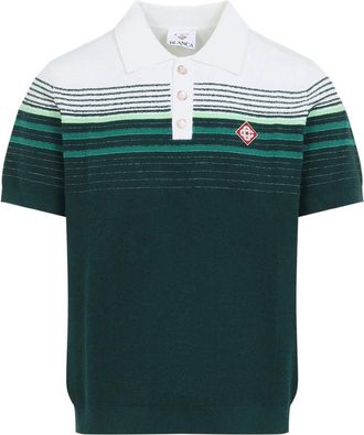 Casablanca Striped-knit Polo Shirt