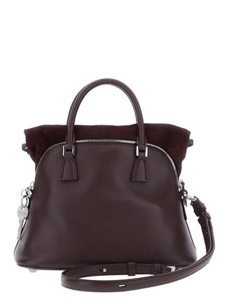 Maison Margiela Womens Handbag Burgundy Leather Calf Handbags Hand Bags