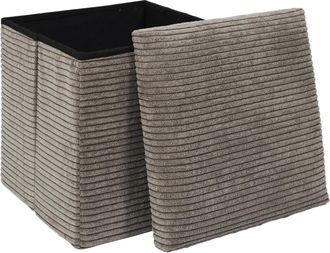 HowHomely Pouf Hocker Sitzhocker Puff mit Stauraum 38x38x38 cm grau Aufbewahrungsbox faltbar gepolstertideal f&uuml;r Wohnzimmer Schlafzimmer Flur B&uuml;ro Diele