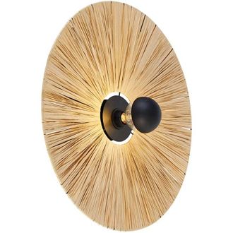 QAZQA Ländliche Wandleuchte schwarz mit Seil 60 cm - Leia