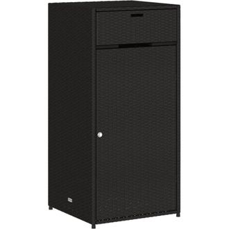 vidaXL Gartenschrank Schwarz 55x55x111 cm Poly Rattan Vidaxl