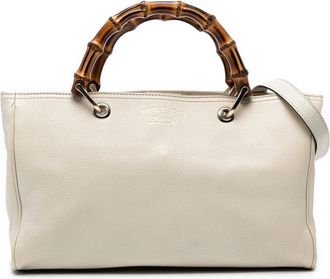 Gucci Hobo Bags - Medium Calfskin Bamboo Shopper Satchel - Gr. unisize - in Weiß - für Damen
