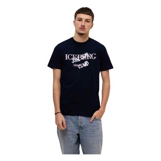 Iceberg Homme, Tops, Bleu, Taille: 2XL 5D F010 Jersey T-Shirt