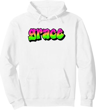 BDAZ Grace Graffiti Personalisierter Name Gr&uuml;n Rosa Frauen M&auml;dchen Pullover Hoodie