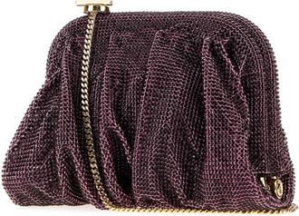 Benedetta Bruzziches Rhinestone Mesh Clutch - Purple