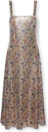 Elena Miro Femme, Robes, Gris, Taille: 46 FR Robe en tulle avec sequins