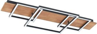 Lucande Lucande - neuwertig] Chariska Led Deckenlampe Deckenleuchte Licht Leuchte Holz 95cm Schwarz B-Ware