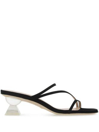 Stuart Weitzman Lucite Sculpt Mules 50mm - Schwarz