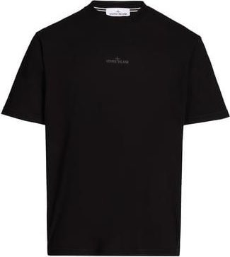 Stone Island T-shirt en coton uni à logo