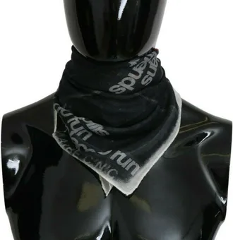 Costume National Mens Wool-Viscose Foulard Scarf Black