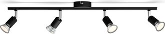 Philips Limbali 4-er Deckenspots (50 W), praktische Deckenleuchte mit vier flexiblen Spots, GU10 Leuchte ohne Leuchtmittel, schwarz