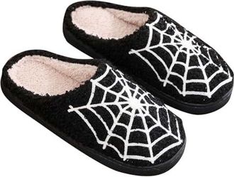 Generic Claquette Hommes Chausson Halloween Imprim&eacute; Peluch Pantoufle dhiver Chaude pour Hommes Femmes Slipper Fantaisie Pas Cher Maison Claquette Chaussures A