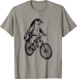 Seembo Pinguin Cycling Bicycle Cool Biker Funny Cyclist Riding Bike T-Shirt