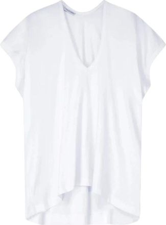 Dries Van Noten Femme, Tops, Blanc, Taille: 38 FR T-shirt &agrave; col en V