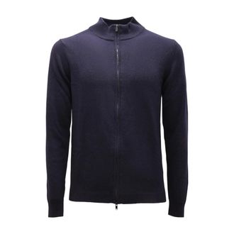 Daniele Fiesoli Wollpullover mit durchgehendem Rei&szlig;verschluss in Blau - - Knitwear - Herren - Blau - S