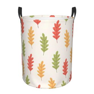 Generic Bl&auml;tter Herbstlaub W&auml;schekorb Rund W&auml;schek&ouml;rbe Stehender W&auml;scheeimer F&uuml;r Kleidung Decken Badezimmer