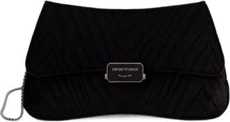 Emporio Armani Pochette matelass&eacute;e &agrave; logo - Femme - Sacs - Noir - Taille: ONE Size
