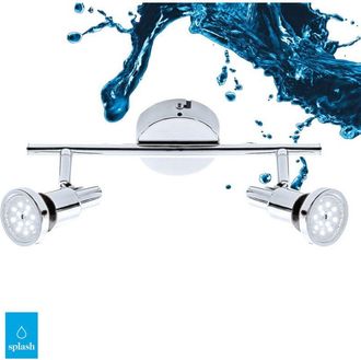 Briloner led Badleuchte Spotleuchte chwenkbar 2xGU10 je 4 w Chrom IP44