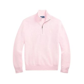 Ralph Lauren Halfzip Baumwollpullover mit Perlmuster - - Knitwear - Herren - Rosa - S