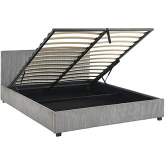 Sweeek Sweeek - Boxbett mit Lattenrost und Kopfteil, 160 x 200cm, Cord