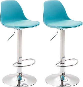 Clp 2er Set Barhocker Kiel Kunststoff chrom blau