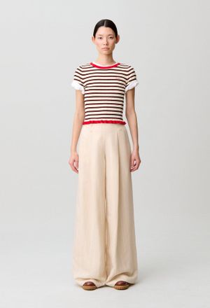 Claudie Pierlot Pantalon tailleur large viscose lin