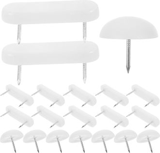 Angoily 100 Stück Teiliges Halbrund Doppelnagel rutschfeste Stuhlgleiter und Bodenschoner für Holzfußböden Möbelbeinschutz für Stühle Tische Schränke Langlebi