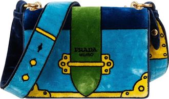Prada Crossbody Bags - Prada Velvet FW17 Trompe Loeil Crossbody Bag - Gr. unisize - in Blau - f&uuml;r Damen