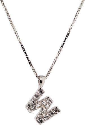 Orphelia Damen-Kette mit Anhänger 925 Silber rhodiniert Zirkonia weiß Rundschliff 42 cm-Alphabet/W