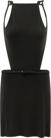 Courr&egrave;ges Femme, Robes, Noir, Taille: 38 FR V-Line Cut Out Dress