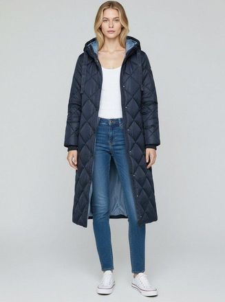 Sublevel Steppjacke Damen Mantel mit Kapuze lange Winter Jacke Parka Stehkragen, Kapuze, flauschig, kuschelig, warm, Outdoor, Mantel