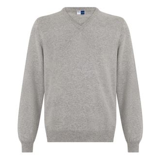 Fedeli Kaschmir-Pullover mit V-Ausschnitt - - Knitwear - Herren - Grau - 4XL