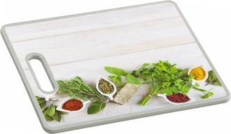 KESPER Schneide- und Servierbrett Herbs + Spices 38 x 30 x 1,2 cm, Kunststoff K&uuml;chenbrett mit Griff 30831