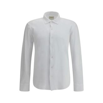 Brooksfield Homme, Chemises, Blanc, Taille: XL Chemise en Coton &agrave; Col Cubain