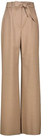 Max Mara Damen Bundfaltenhose aus Wolle mit Bindeg&uuml;rtel