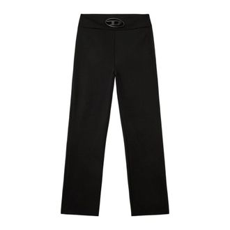 Diesel Weitgeschnittene Hosen mit Logo-Schnallendetail - - Trousers - Damen - Schwarzk - M