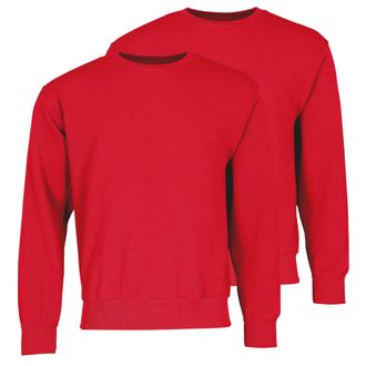 Fruit Of The Loom Doppelpack Classic Set-In Sweat + GRATIS MyShirt Stoffbeutel, Farbe:rot, Gr&ouml;&szlig;e:2XL