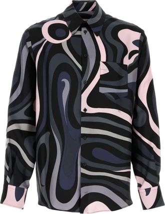 Pucci chemise en soie à imprimé graphique - Noir