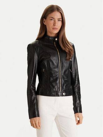 Guess Lederjacke 6RGL09 7133A Schwarz Regular Fit