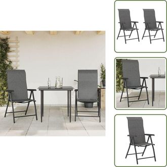 vidaXL Chaises pliables de jardin lot de 2 gris r&eacute;sine tress&eacute;e - Chaise De Jardin - Fauteuil De Jardin - Mobilier De Jardin - R&eacute;sine Tress&eacute;e - Chaise