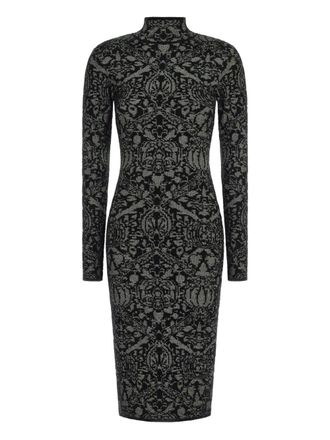 Roberto Cavalli robe en maille intarsia - Noir