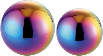 Yardwe 2 Stücke Edelstahl Gartenkugel Spiegelkugel Dekokugel Hohlkugel Teichkugeln Schwimmkugeln Garten Deko Kugel Edelstahlkugeln Ornament für Garten Teich 