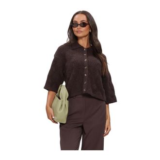Object Kaisa Flora 3/4 Lo Strick-Cardigan - - Knitwear - Damen - Braun - XL