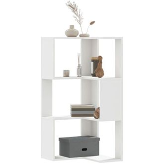 vidaXL Vidaxl - Biblioth&egrave;que dangle &agrave; 3 niveaux blanc bois ding&eacute;nierie