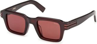 Ermenegildo Zegna Homme, Accessoires, Rouge, Taille: 48 MM Ez0283 Lunettes de soleil
