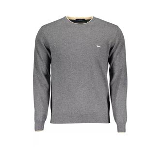 Harmont & Blaine Homme, Pulls, Gris, Taille: XL Chemise Grise en Laine, Pull à Manches Longues