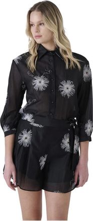 Kocca Femme, Shorts, Noir, Taille: 44 FR Short Fantaisie Brod&eacute; avec Ceinture