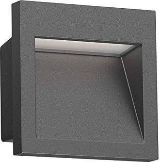 LEDs Com Applique murale encastrée LED NOLA, downlight pour lextérieur, IP54, anthracite mat, 90 x 90mm, blanc froid