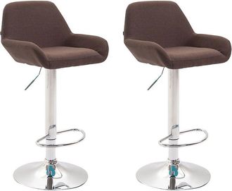 Clp 2er Set Barhocker Braga Stoff braun chrom